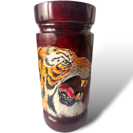 Pilón de madera de cedro tallado para Shangó