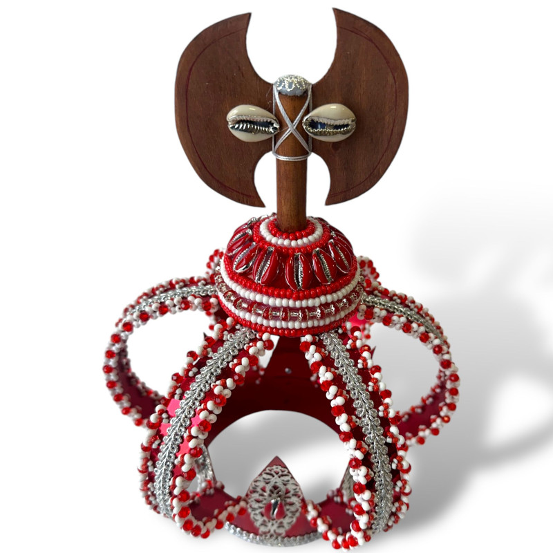 Corona decorada para Shango, modelo 2. Disponible en nuestra tienda.