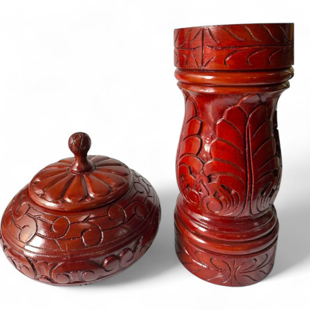 Set de pilon y batea para Shango madera oscuro